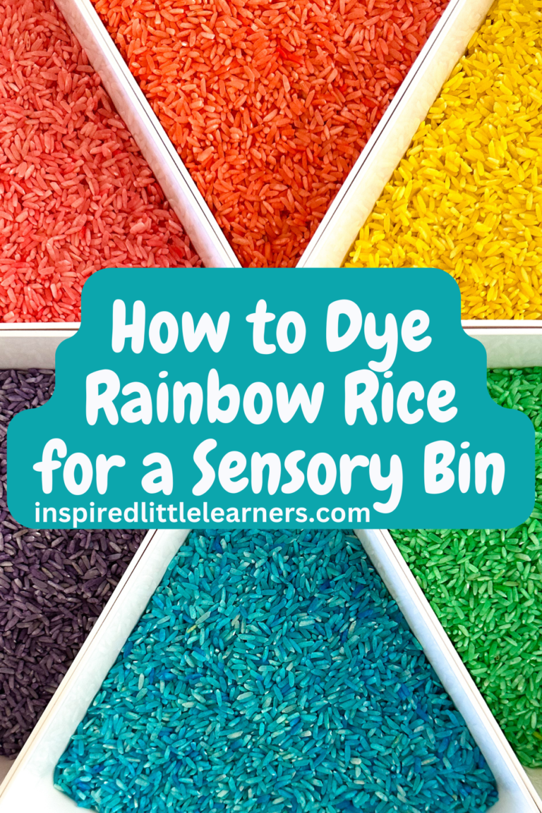How to Dye Rainbow Rice for a Sensory Bin – Inspired Little Learners
